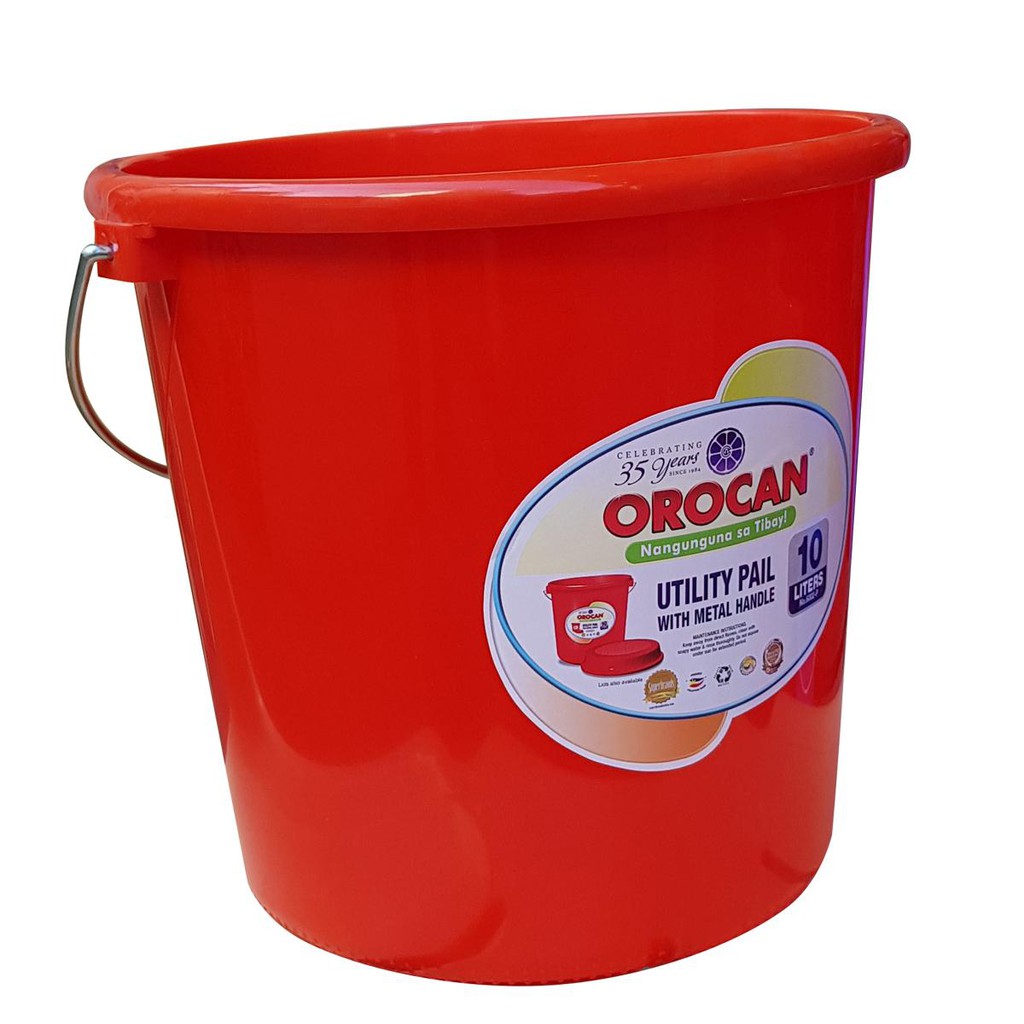 Orocan Utility Pail / Water Drum with Comfort Grip Handle 10-Liter 6002 Water Container / Timba ...