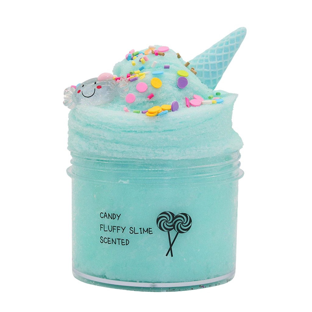 200ml Cotton Candy Cloud Ice Cream cone Slime Swirl Scented-clay Toy ...