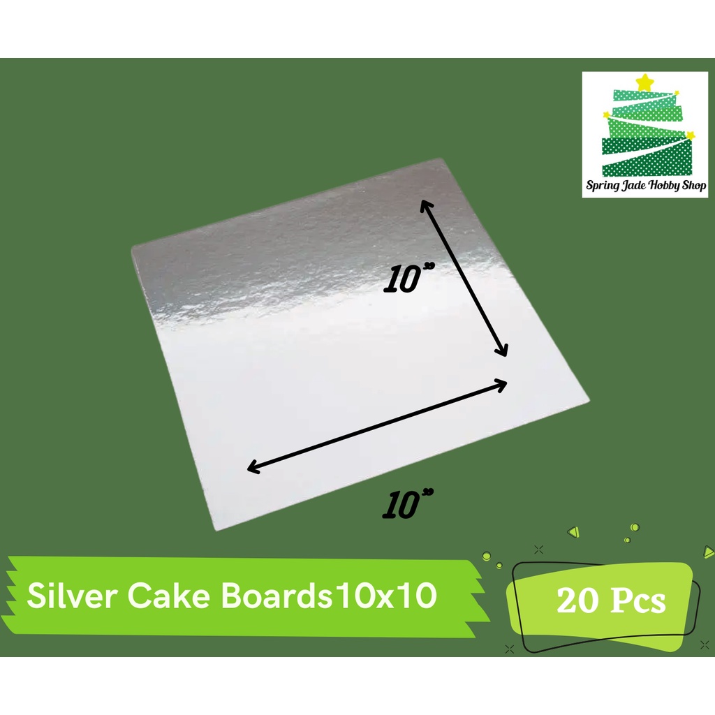 Spring Jade-Silver Cake Board Square Laminated 10x10 (20 pcs) | Shopee ...