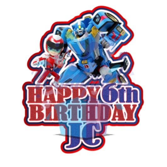 Tobot Cake Topper 3d Customized Name And Age Shopee Philippines