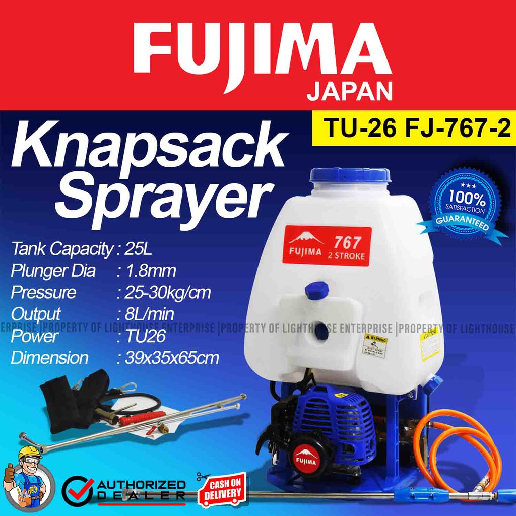 FUJIMA Japan 2 Stroke Knapsack Power Sprayer (TU-26 FJ-767-2) *LIGHTHOUSE ENTERPRISE* | Shopee ...
