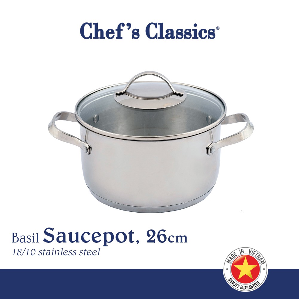 Chef's Classics Basil Stainless Steel Saucepot, 26cm | Shopee Philippines