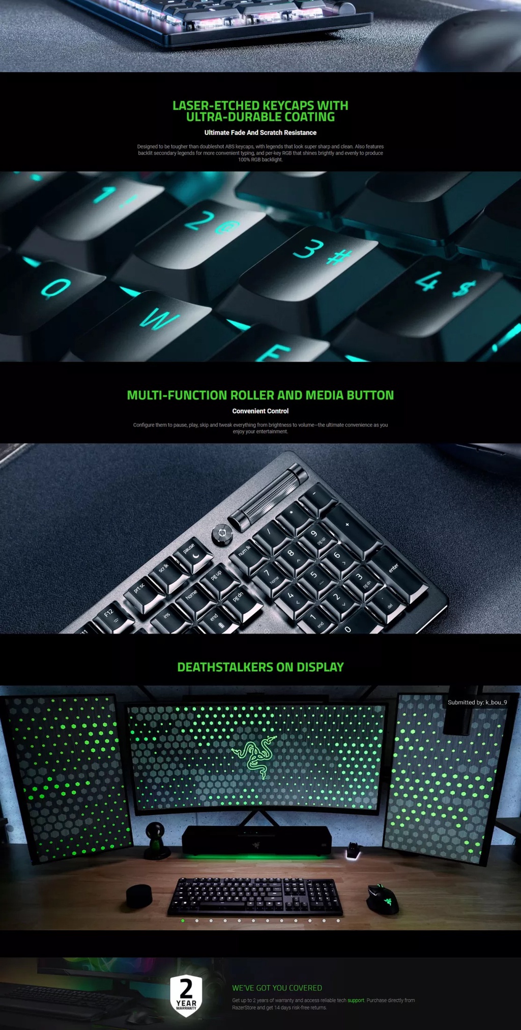 Razer DeathStalker V2 Pro - Wireless Low Profile Optical Gaming ...