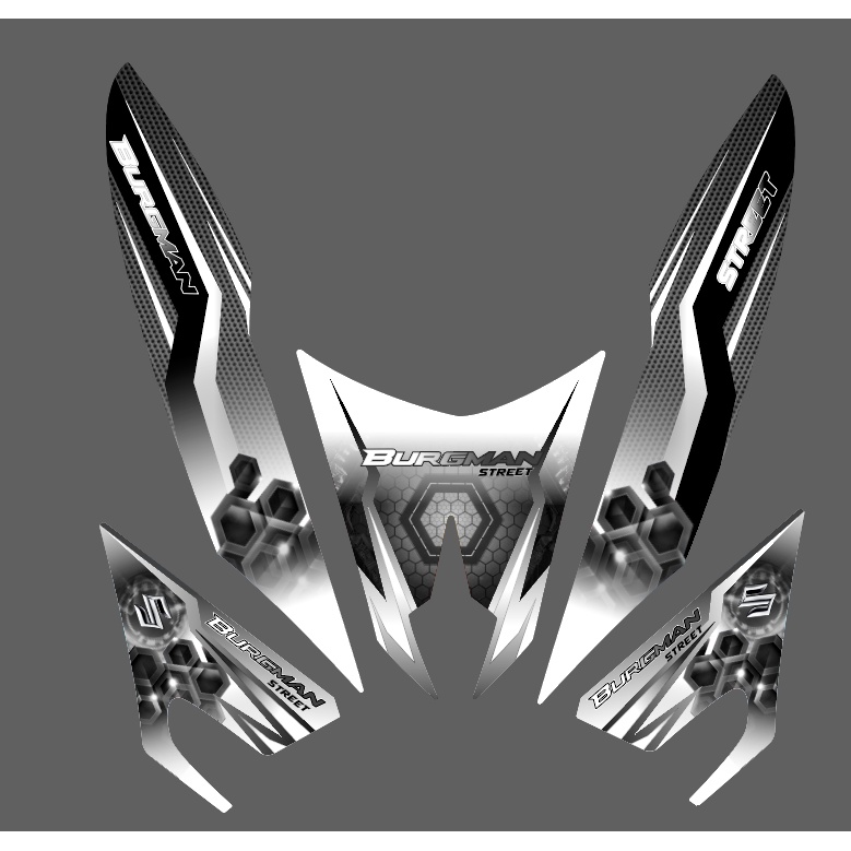 Suzuki Burgman Street Front View Sticker Set: Customized Motorcycle ...