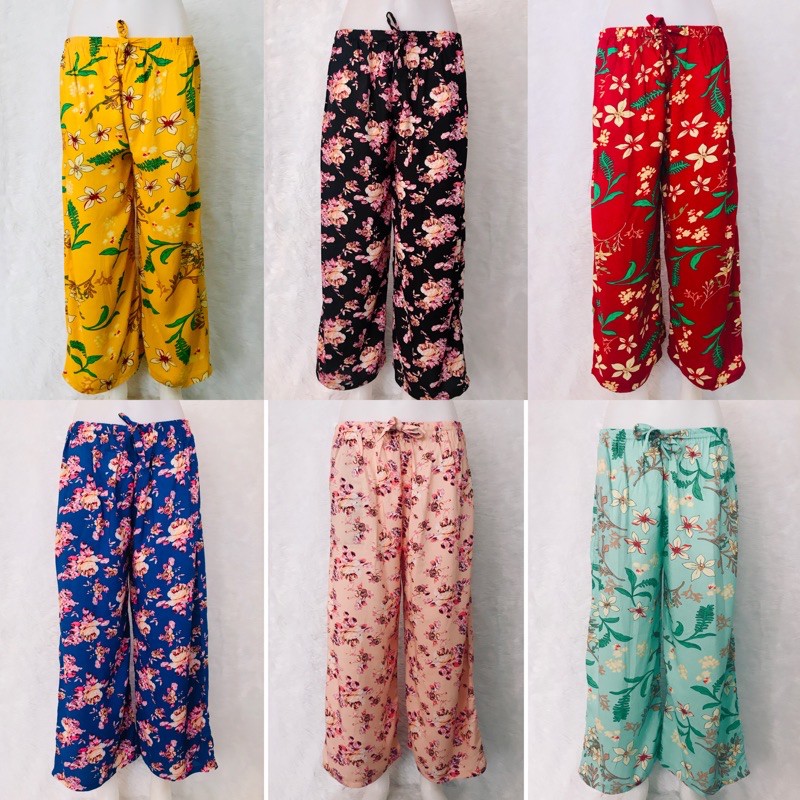 CHALLIS SQUARE PANTS FOR WOMEN with 1 side pocket(random) | Shopee ...