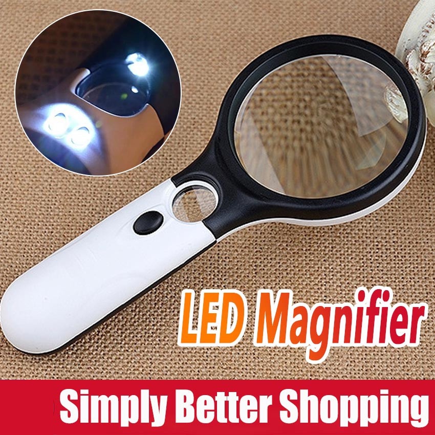 Fixst Magnifier 3X 45X Microscope Magnifying Glass With 3 LED Light Aid ...