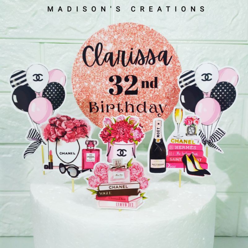 Fashion Chanel Cake Topper/Banner Sets (Personalize; High-quality ...