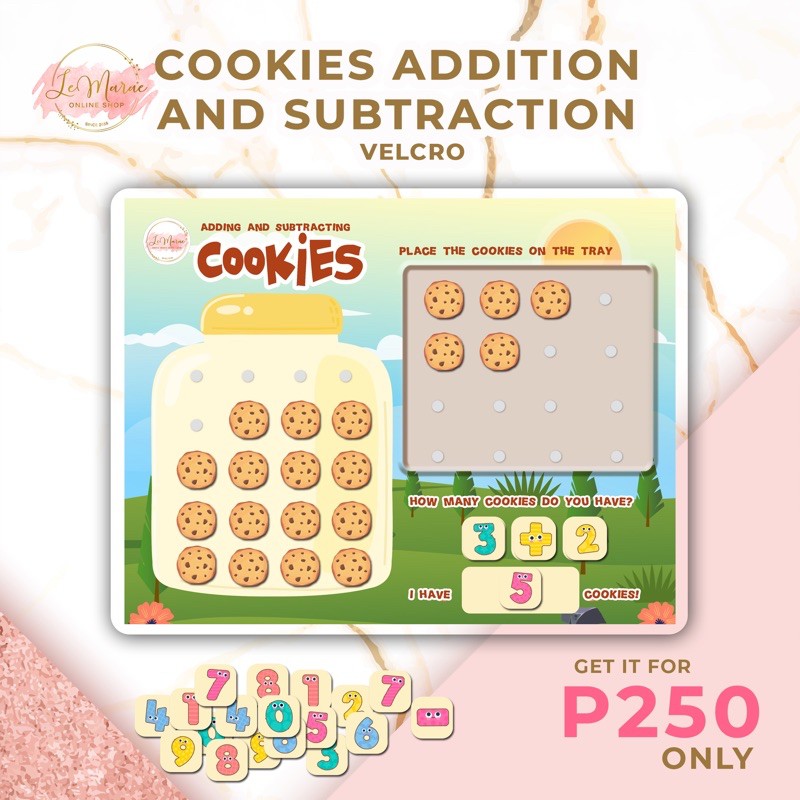 COOKIES SUBTRACTION AND ADDITION Velcro Busy Book Interactive ...