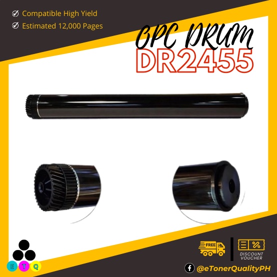 eTONER Brand New OPC Drum DR2455 DR-2455 DR 2455 Compatible for Brother ...