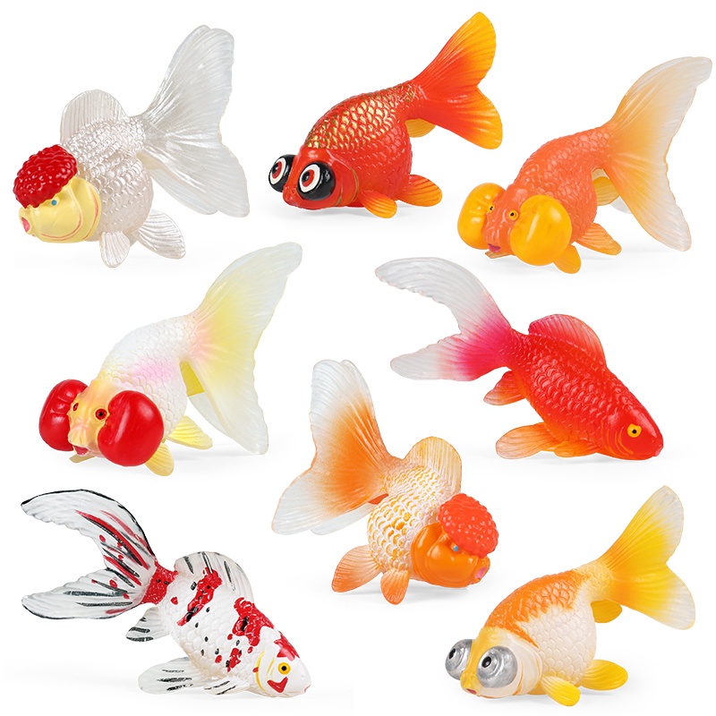 Ocean Animals Simulation Clown Fish Goldfish Model Action Figures PVC ...