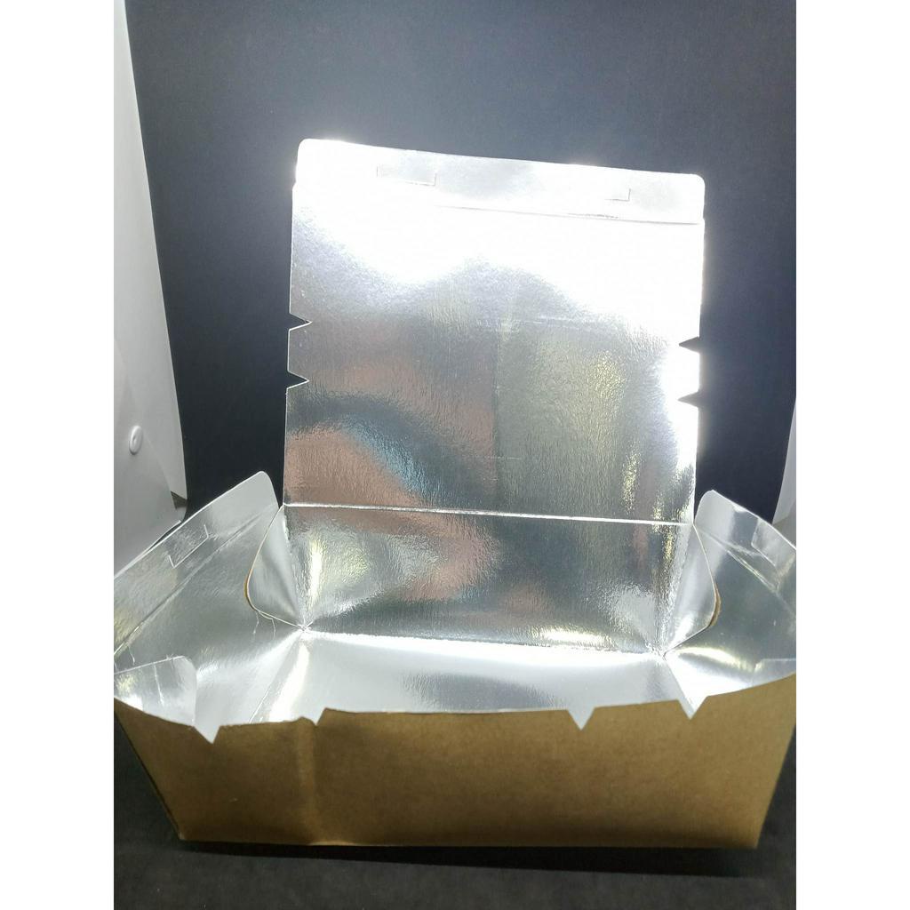CHICKEN BOX PAPER BROWN & SILVER | MEAL BOX CHICKEN | 25PCS PER PACK ...