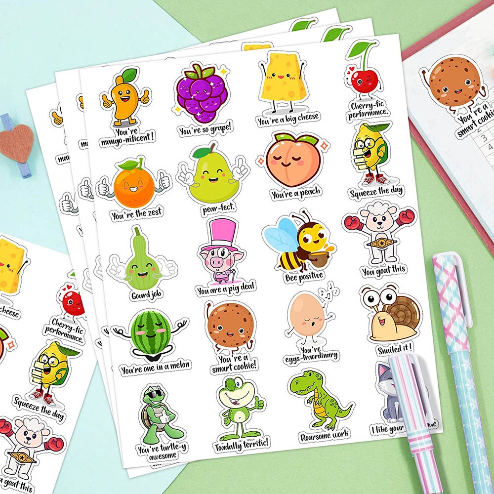 100Pcs Cute Reward Stickers with Word Motivational Sticker for School ...