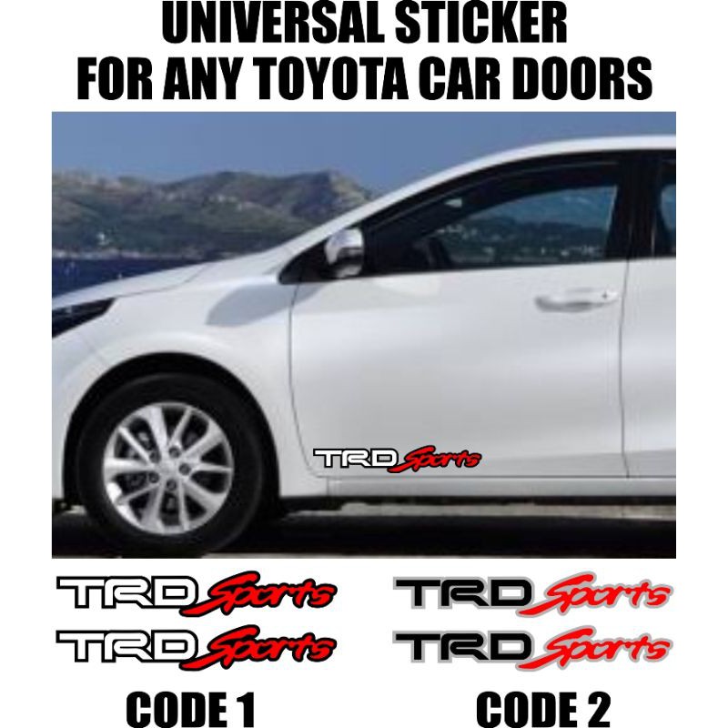 Toyota TRD Sports Sticker Design for front door or back door set 2pcs ...