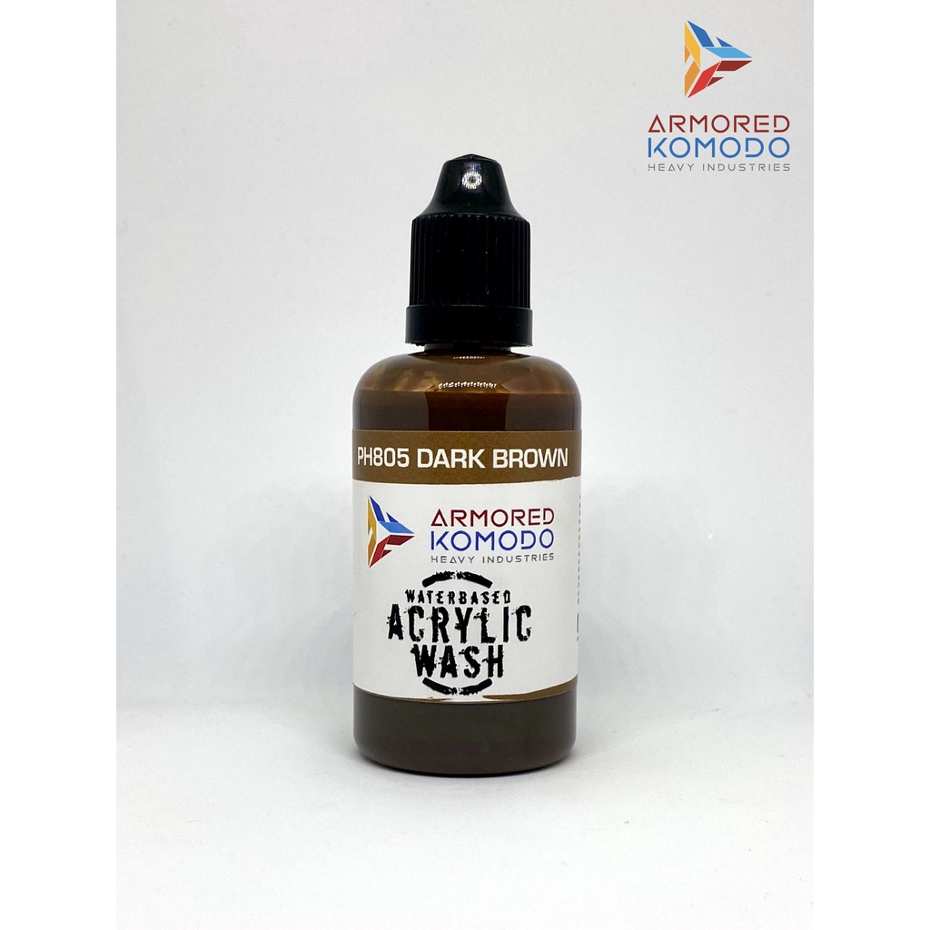 Dark Brown Waterbased Wash PH805 50ml Armored Komodo Waterbased Acrylics | Shopee Philippines