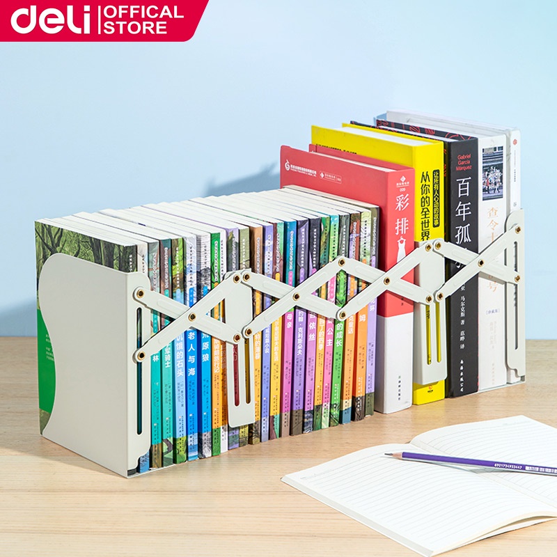 Deli Retractable Book Stand Adjustable Bookend Book Holder Office ...