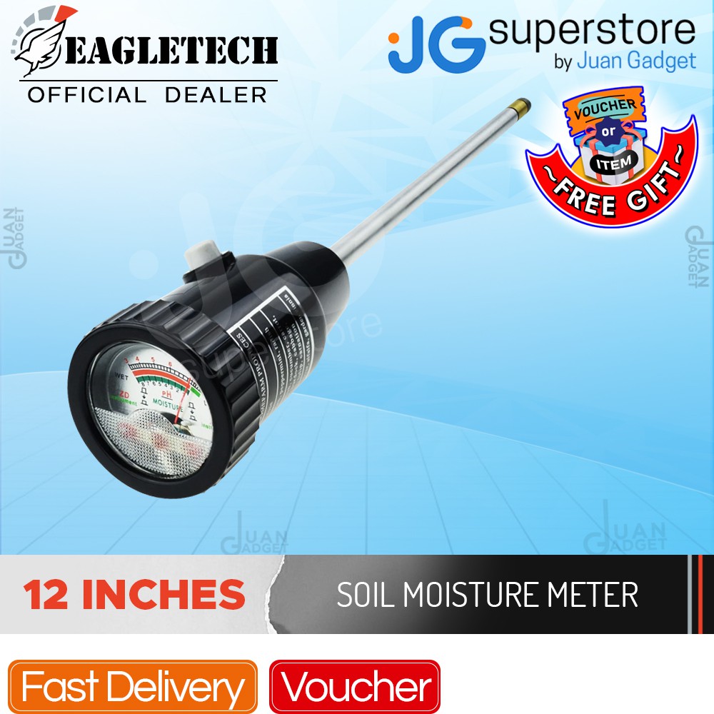 [CLEARANCE] Eagletech 12 Inch Long PH Moisture Soil Quality Test Meter ...