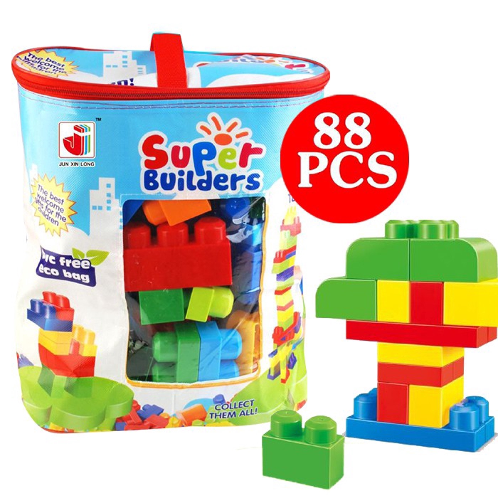 88 PCS Mega Builders Large Block Building Blocks Mega Bloks Toys Face ...