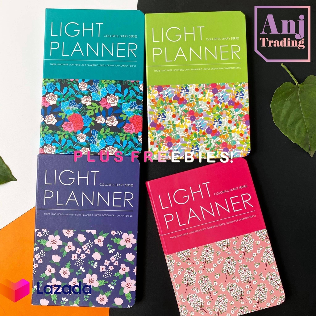 Light Planner Open-dated Hardbound Inspirational Floral Notebook 365 ...