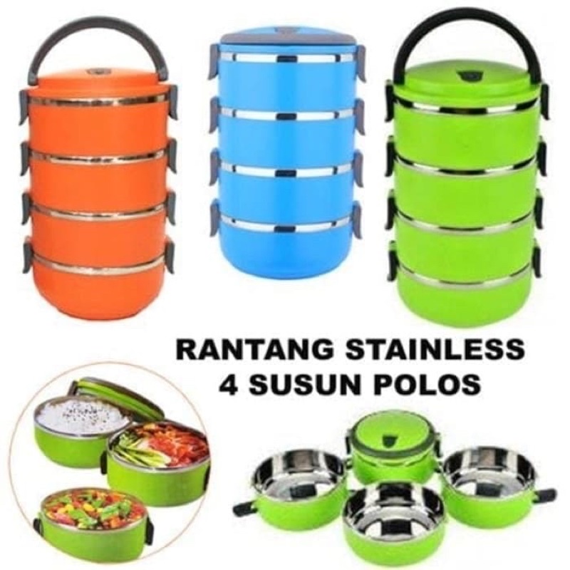 Rantang 4 layers (stainless steel Lunch box) | Shopee Philippines