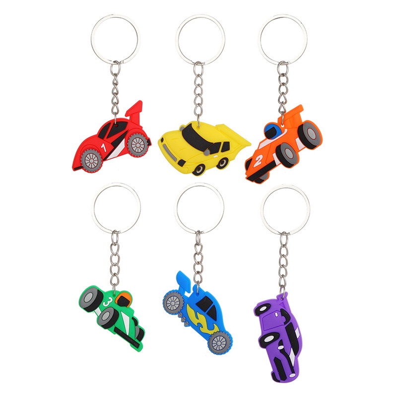 Racing Car Keychain Kids Soft PVC Keyring For Kids Party Gift | Shopee ...