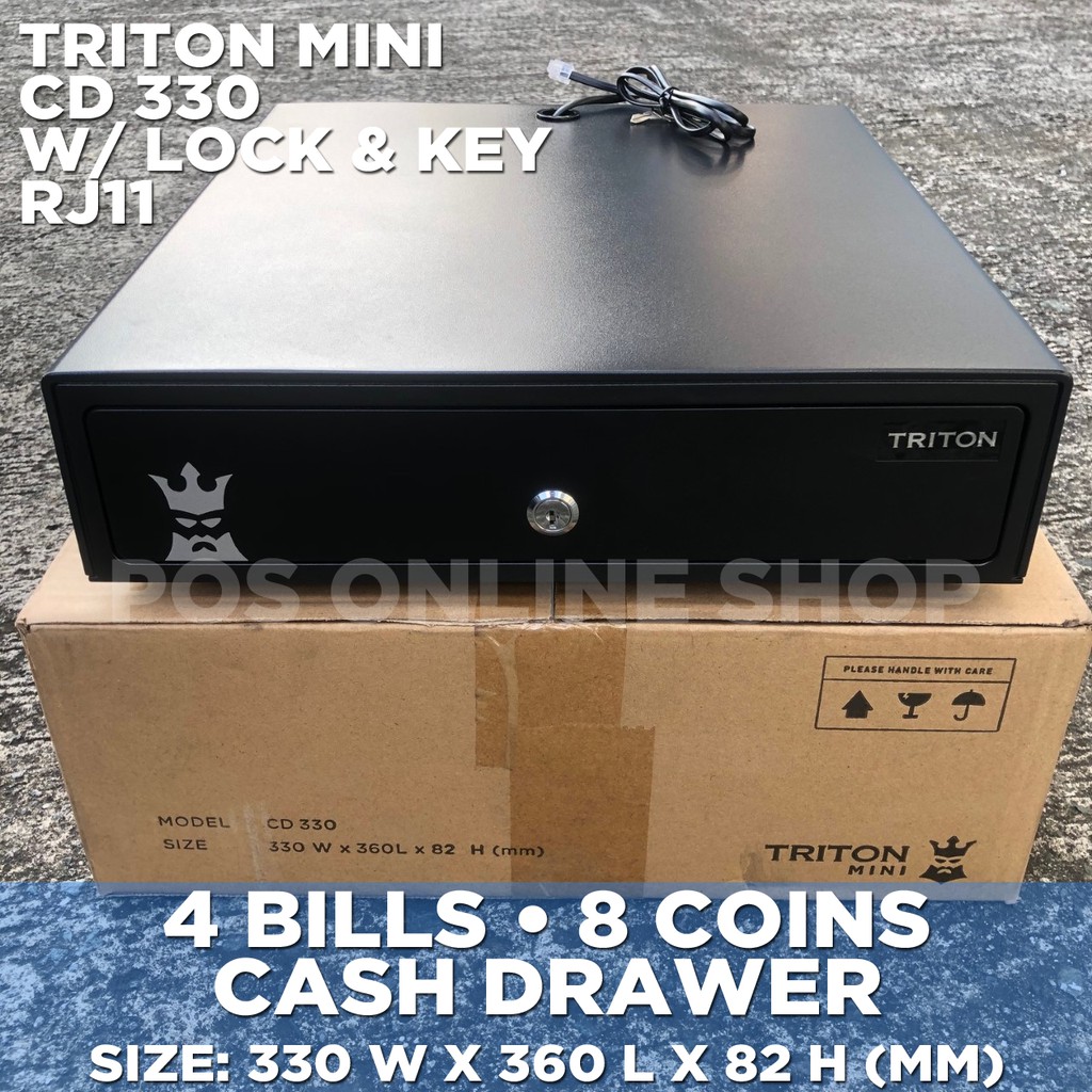 TRITON MINI CD 330 POS CASH DRAWER 4 BILLS 8 COINS | Shopee Philippines