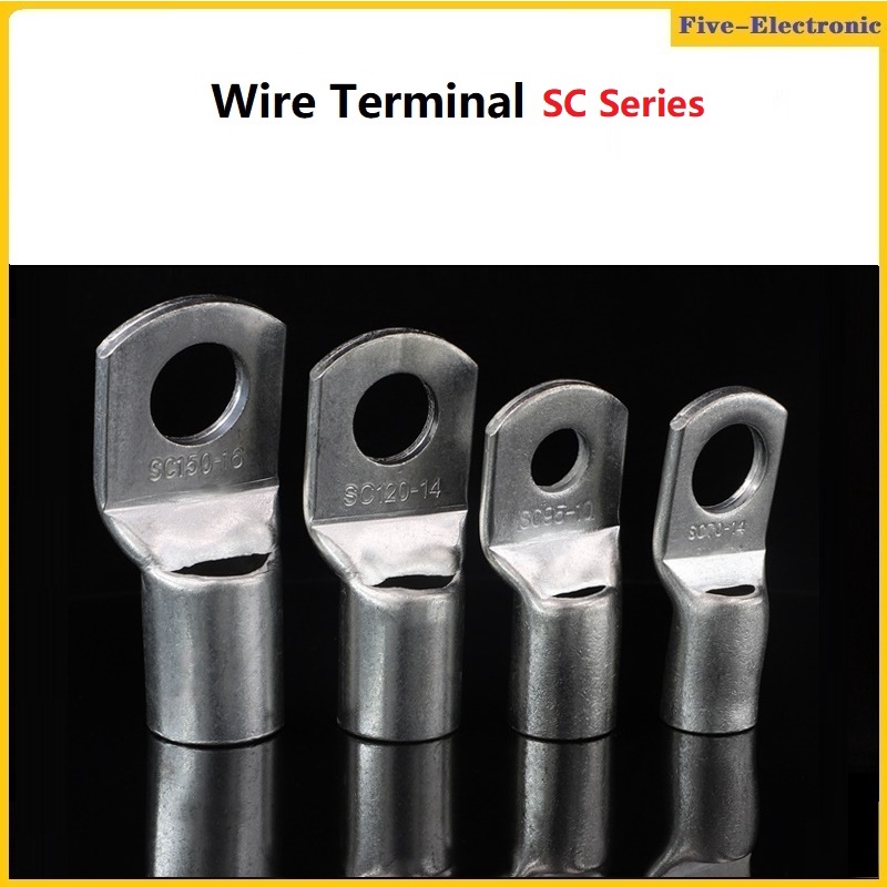 20/10/5pcs SC Type Wire Terminal SC6 SC8 SC10 SC16 ~ SC95mm Tinned Copper Lugs Ring Crimp ...