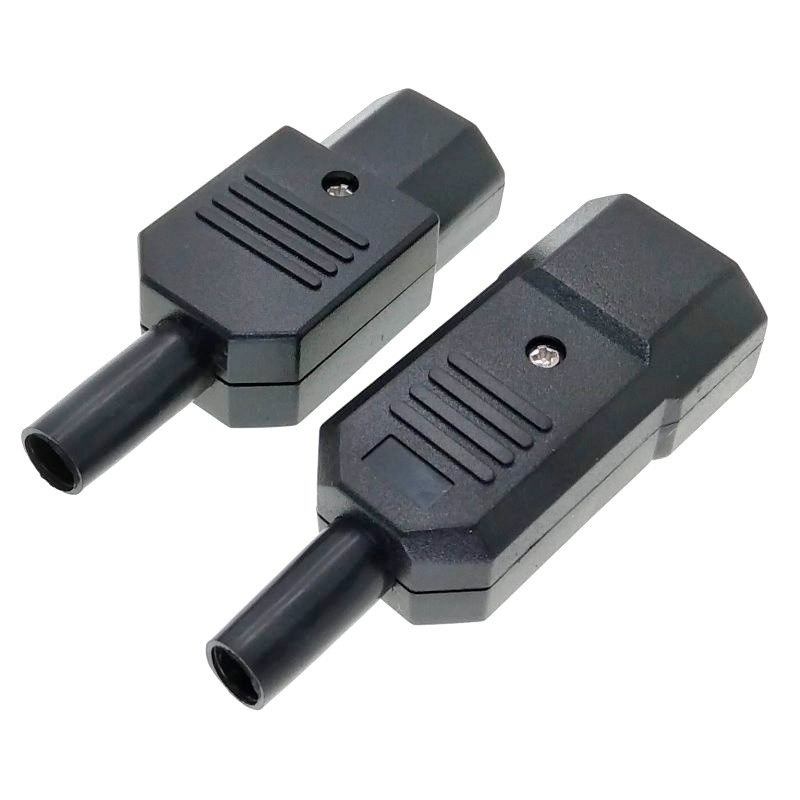 【2Pcs】10A 250V IEC Straight Cable Plug Connector Female Male Plug ...