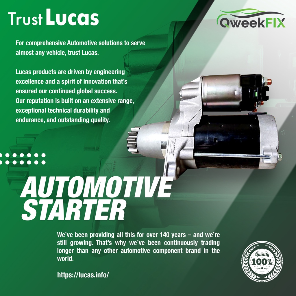 LUCAS STARTER ASSEMBLY TOYOTA COROLLA 4AF, 4AFE 8T 12V (W/COVER ...