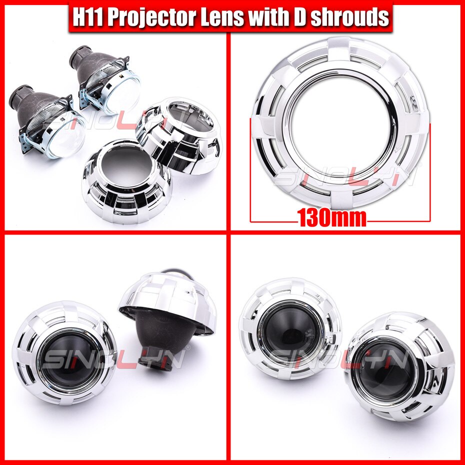 【New product】Sinolyn Bi Xenon Projectors Headlight Lens Koito H11 LED ...