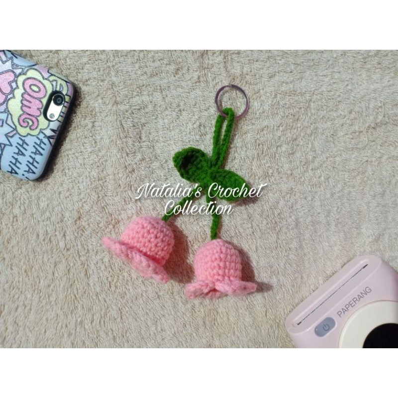 Crochet Lily Keychain/Lily of the valley (Handmade by shiri) | Shopee ...