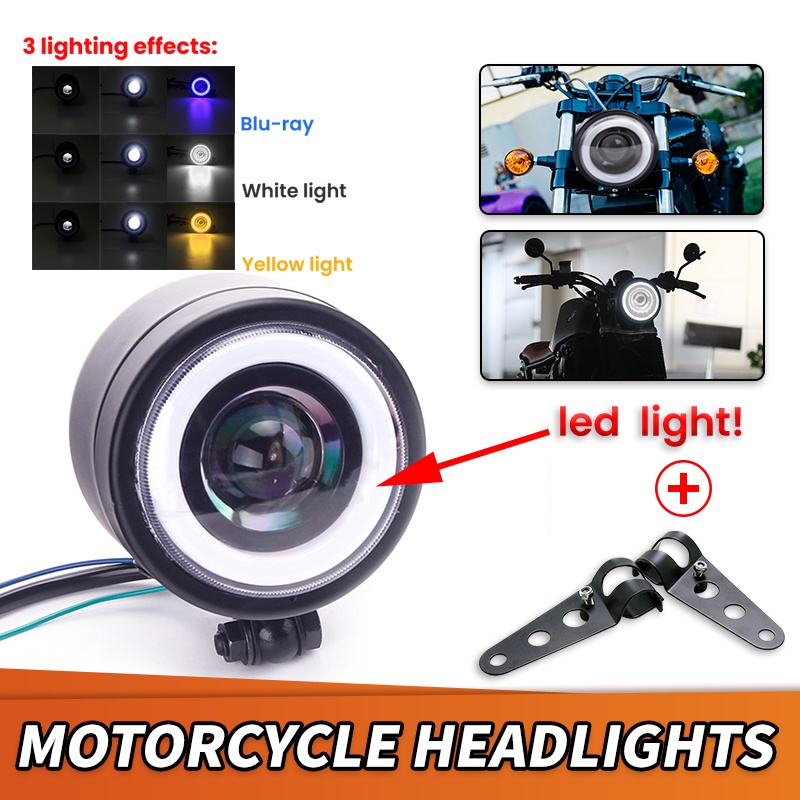 Motorcycle Headlight General Angel Eye Light Headlight 3.5 Inch Inch ...
