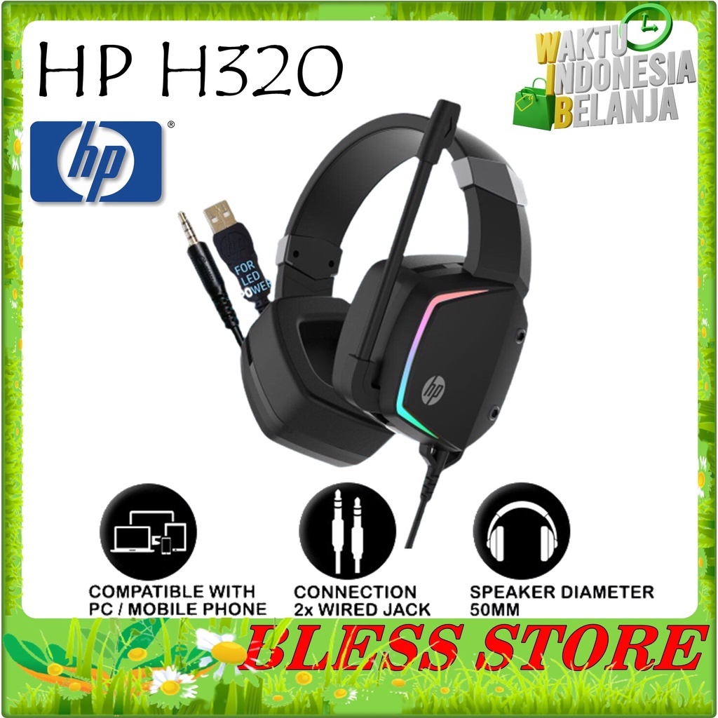 Hp H320 RGB Gaming Headset Headphones USB Jack Gaming Headset | Shopee ...