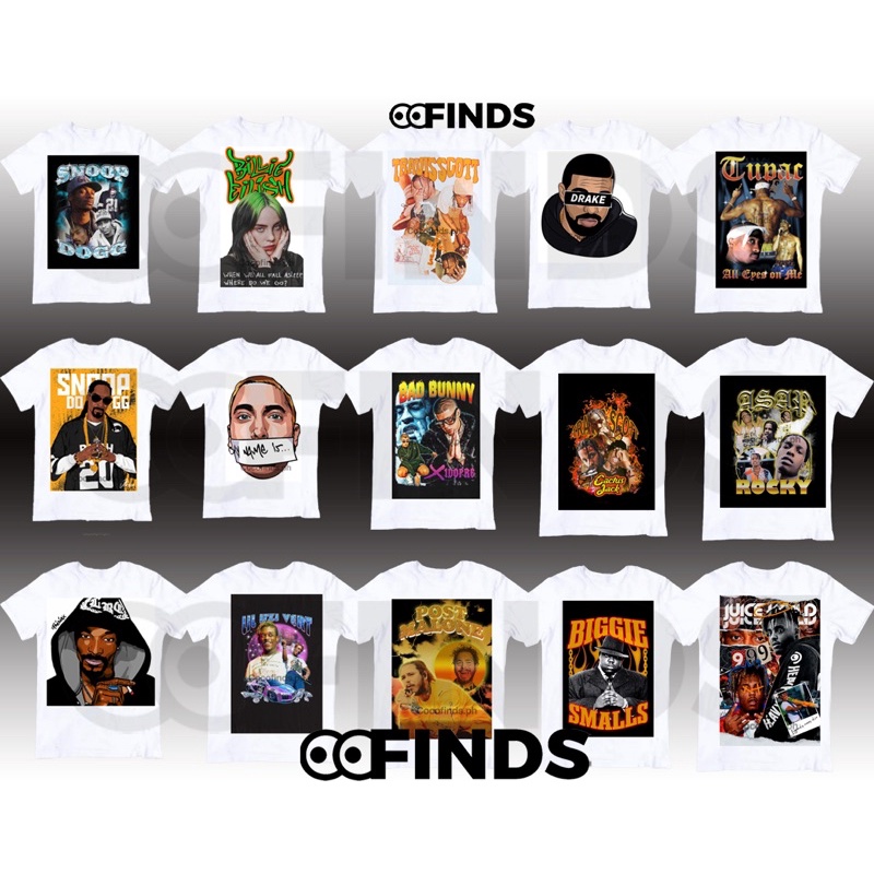 BOOTLEG RAP GRAPHIC TEES DESIGNS OVERSIZE COCOFINDS | Shopee Philippines