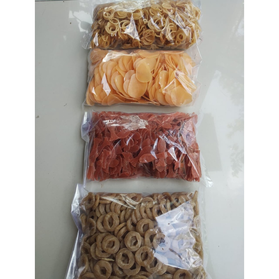 Package 1 KG RAW CRACKERS CONTAINS 4 KINDS OF IWAK CRACKERS/ INCIN ...
