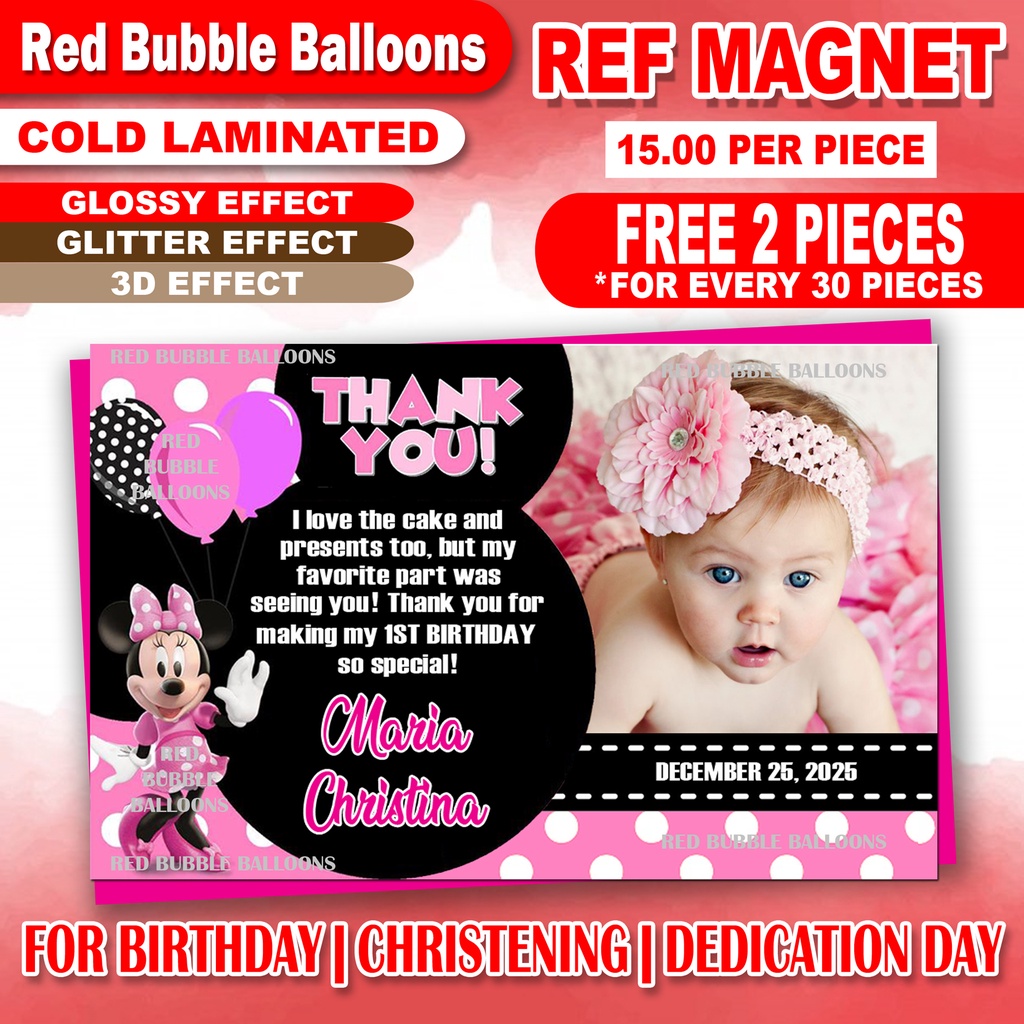 Minnie Mouse Birthday Christening Baptism Dedication Customized ...