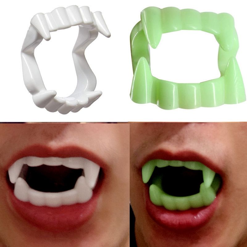Retractable Vampire Teeth Halloween Toys DIY Cosplay Fake Teeth Monster ...