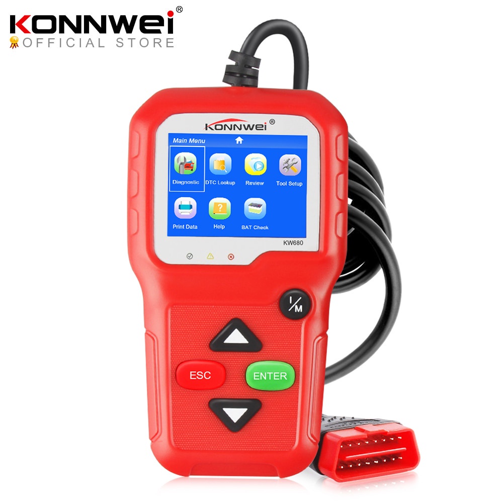 100% Original OBD2 Scanner Automotive Scanner KONNWEI KW680 OBD 2 EOBD ...