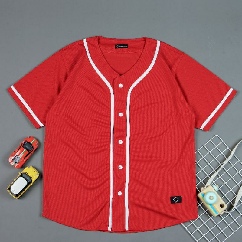 MERAH Plain red baseball Jersey | Shopee Philippines