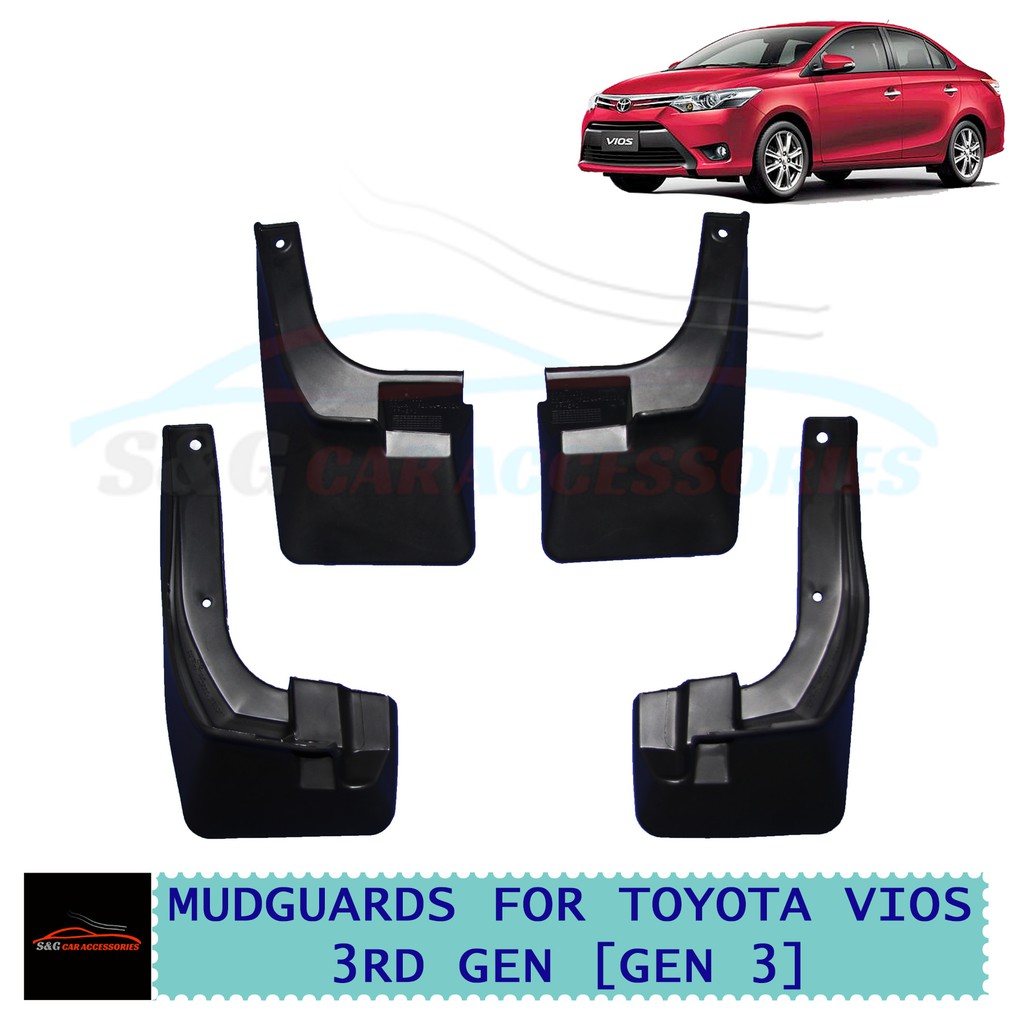 SG Mudguard for Toyota Vios 2014, 2015, 2016, 2017, 2018 3rd Gen ...