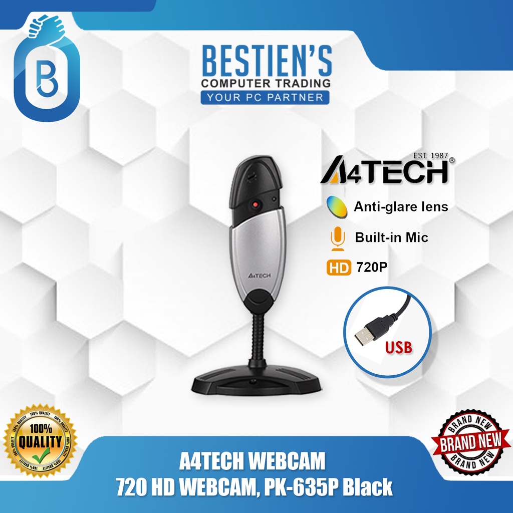 A4TECH WEBCAM 720 HD WEBCAM, PK-635P Black | Shopee Philippines
