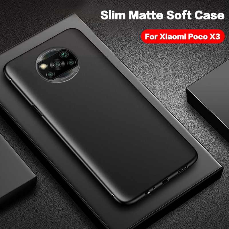 Case Xiaomi POCO X3 NFC Black Soft TPU Phone Case Matte Slim Silicone ...
