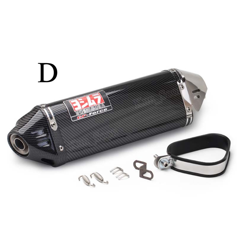 Universal 38-51mm Inlet Moto Exhaust Muffler Pipe Canister Pipe TailPipe Carbon Fiber Yoshimura ...