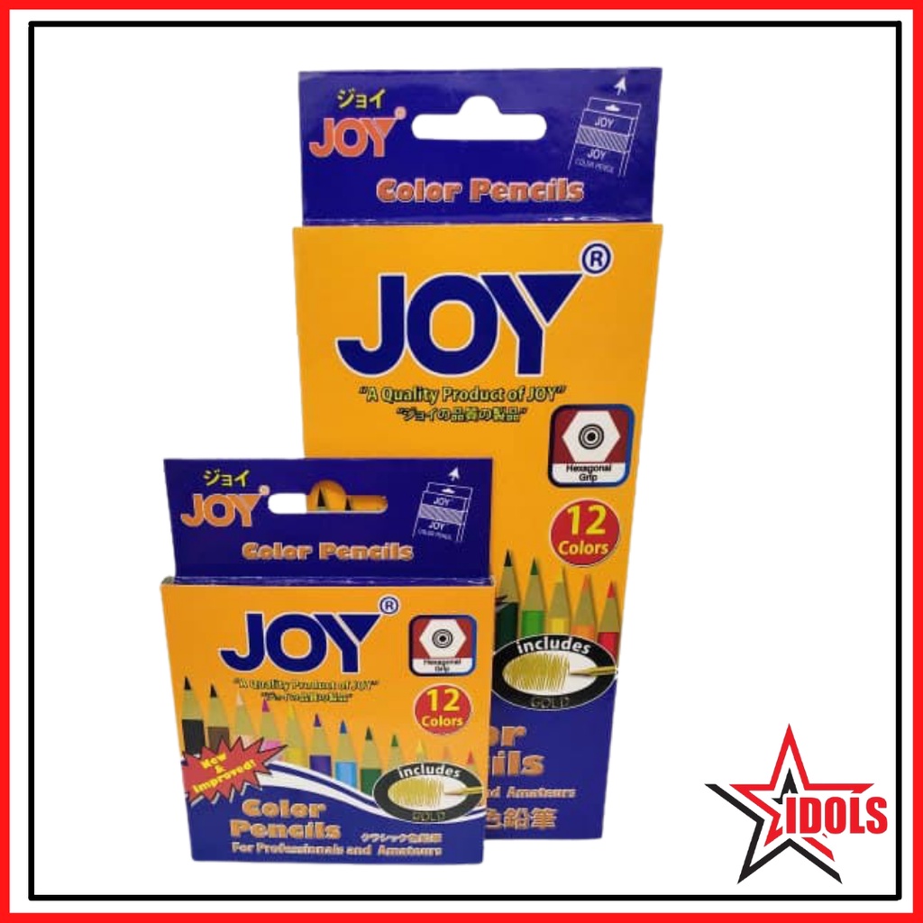Joy Color Pencils With Gold 12's (Short & Long) | Shopee Philippines