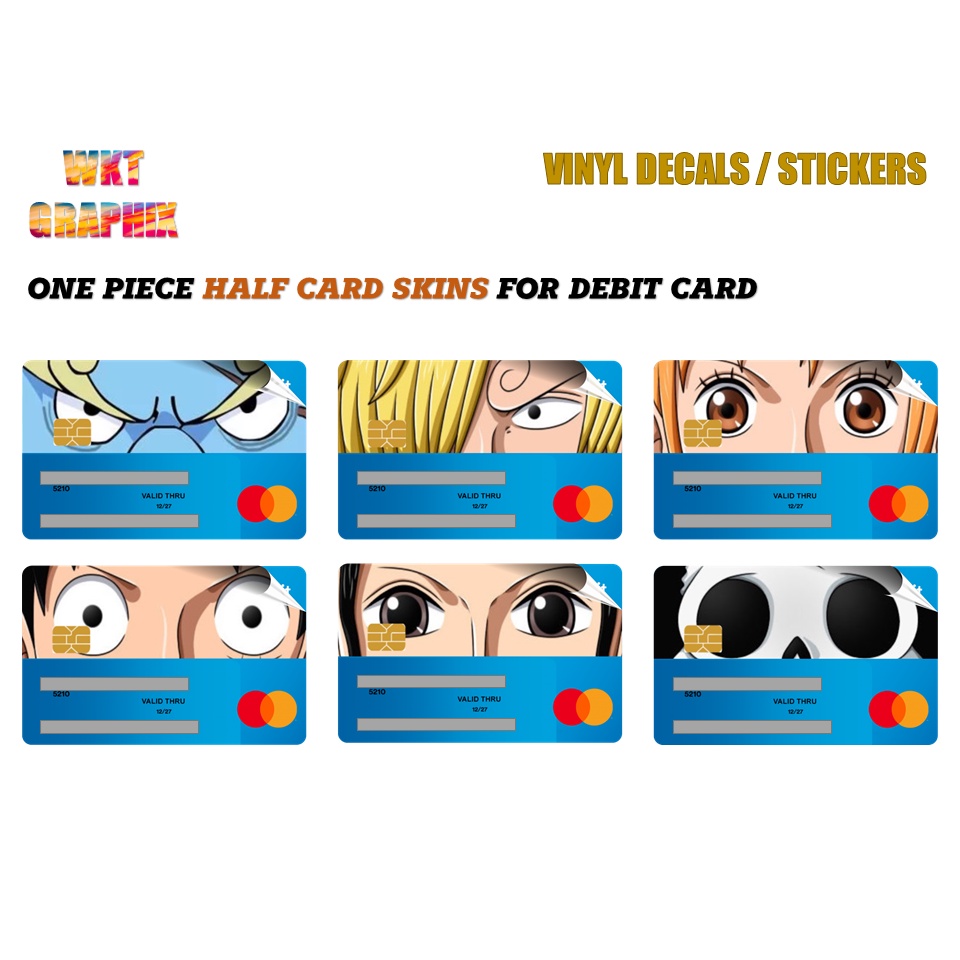 ANIME ONE PIECE HALF SKINS FOR DEBIT / CREDIT CARD (STICKER ONLY ...