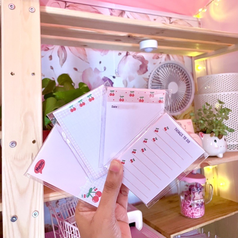 CHERRY MEMO PAD KOREAN NOTEDPAD PLANNER DIARY / KAWAII MEMOPAD / CUTE MEMOPAD / KOREAN MEMOPAD ...
