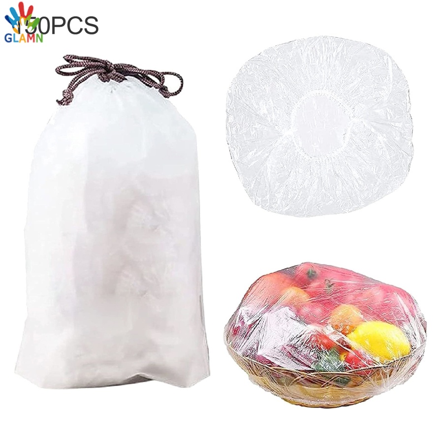 【GLAMN】150/100pcs Household Disposable Cling Film Cover Stretchable ...
