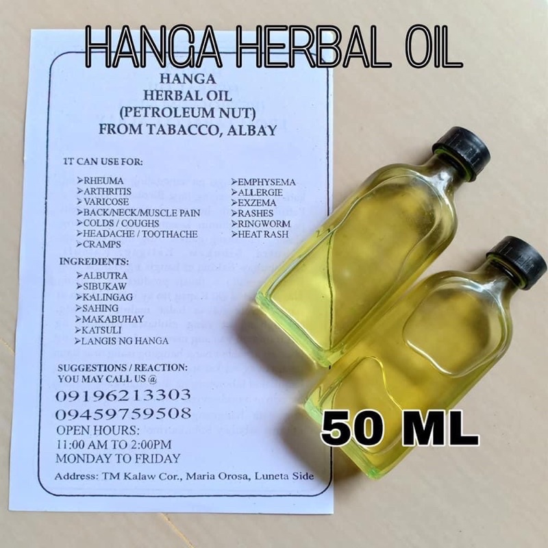hanga herbal oil - (wholesale 20 bottles 50 ml) | Shopee Philippines