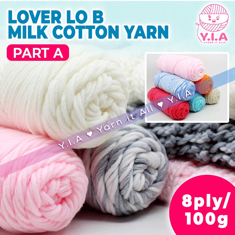 Yia Lo B 8Ply Milk Cotton Yarn Wool Thread For Knitted Scarf Handmade ...