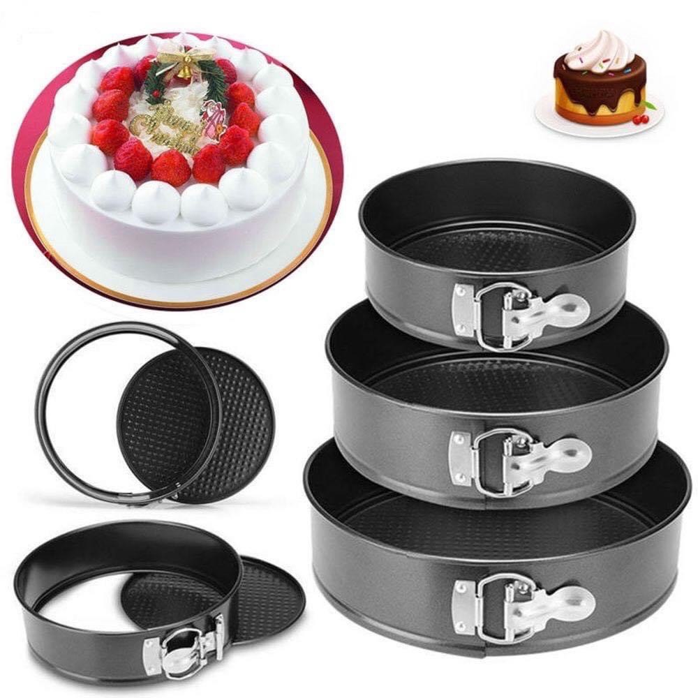 3pcs set Non-stick Removable Base Tray Baking Molding Round Cake Pan ...