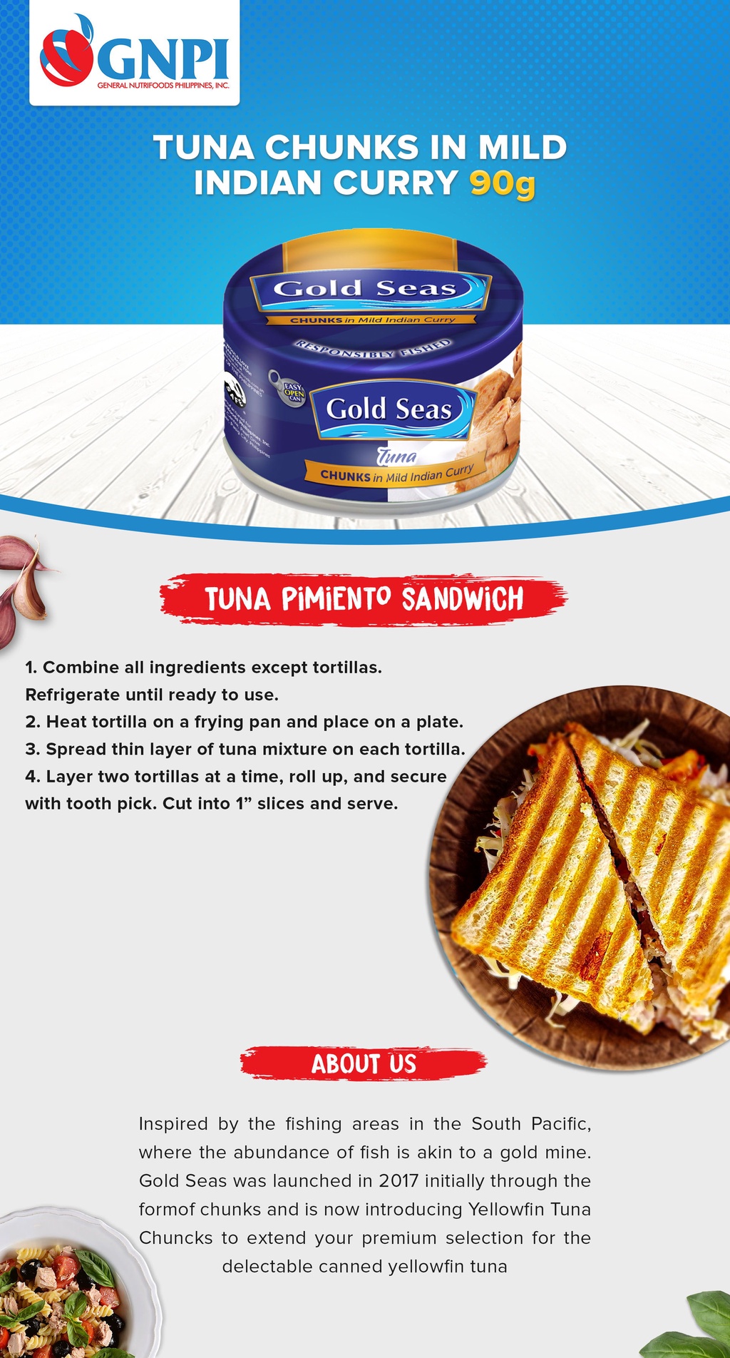 Gold Seas Tuna Chunks in Mild Indian Curry 90g - Easy Open Can I Ready ...